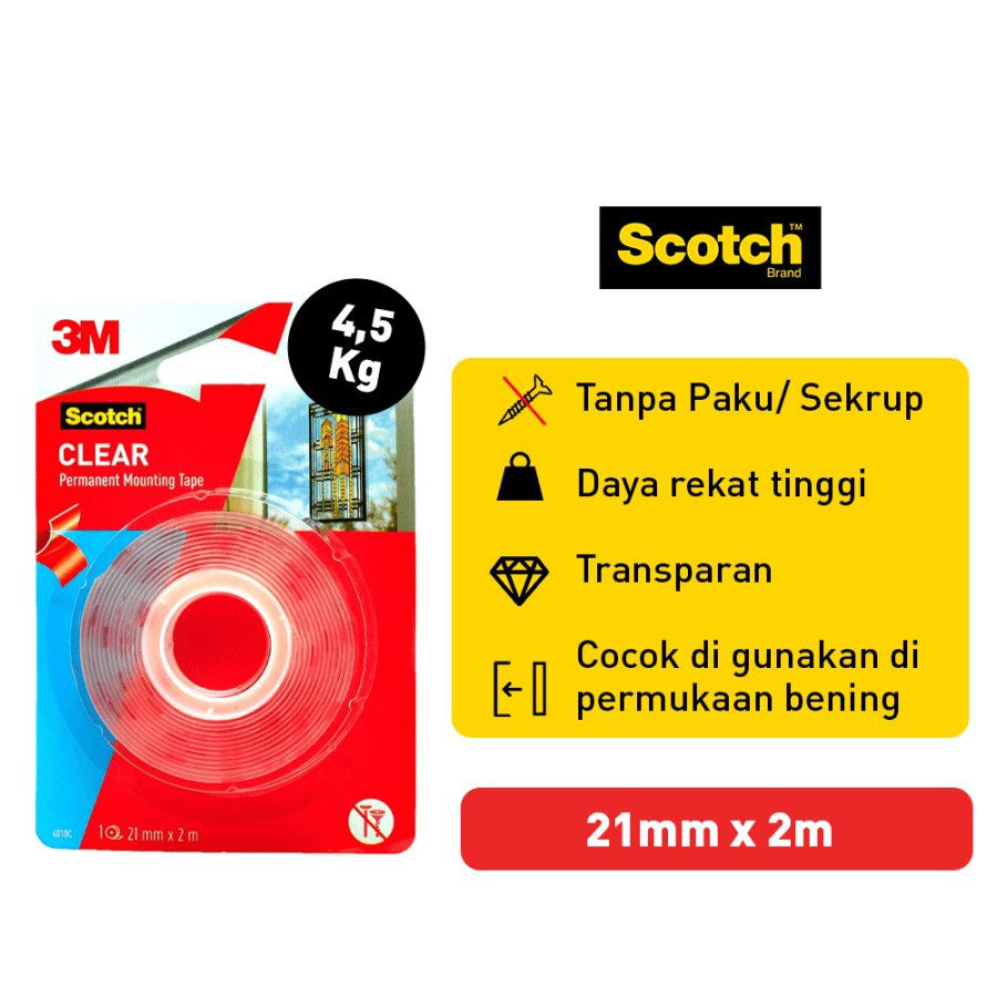 Jual 3M Scotch Double Tape VHB Clear Mounting Tape 4010C / Double Tape Bening 3M | Shopee Indonesia