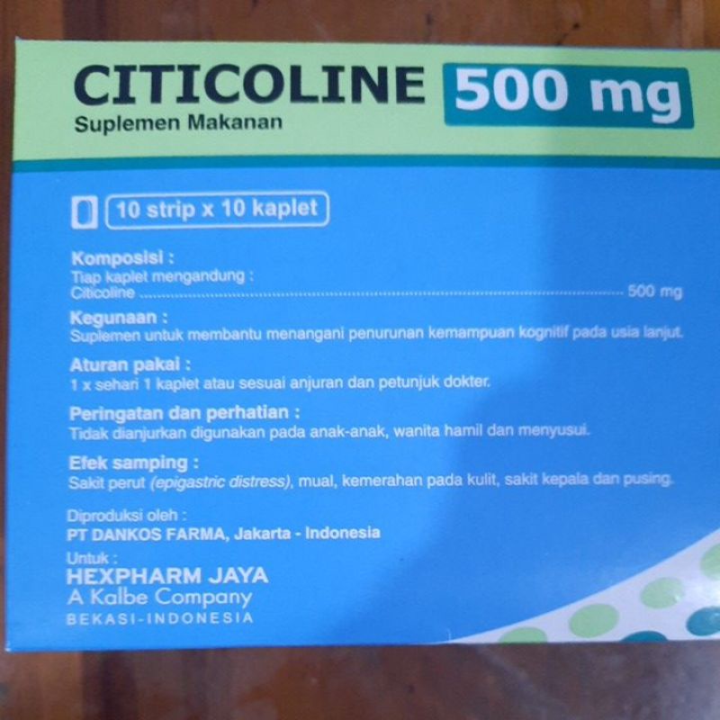 Jual CITICOLINE 500 MG (SUPLEMEN MAKANAN) PERBOX HEXPHARM | Shopee ...