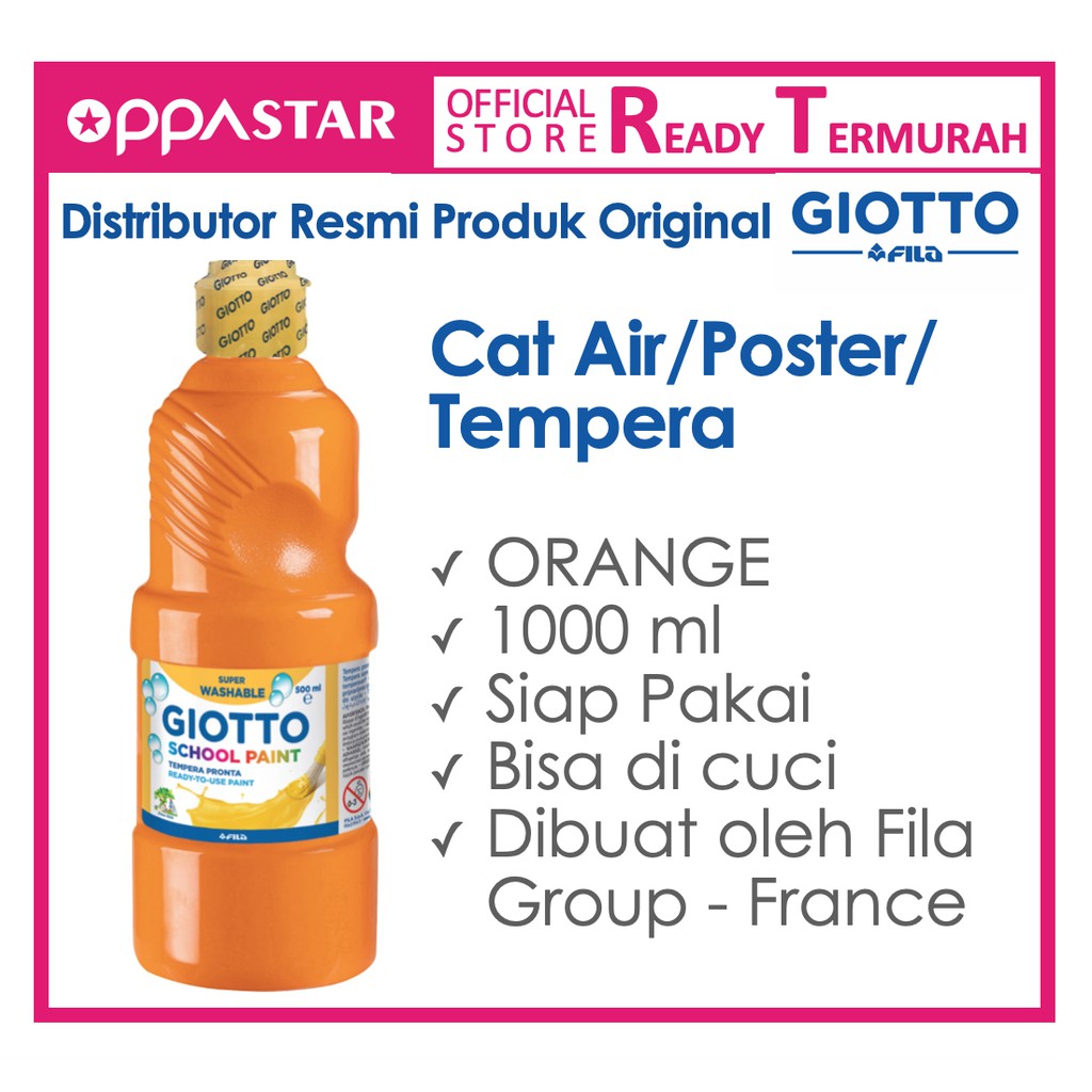 Jual Cat Air Cat Poster Cat Tempera Giotto School Paint 1000 ml Orange ...
