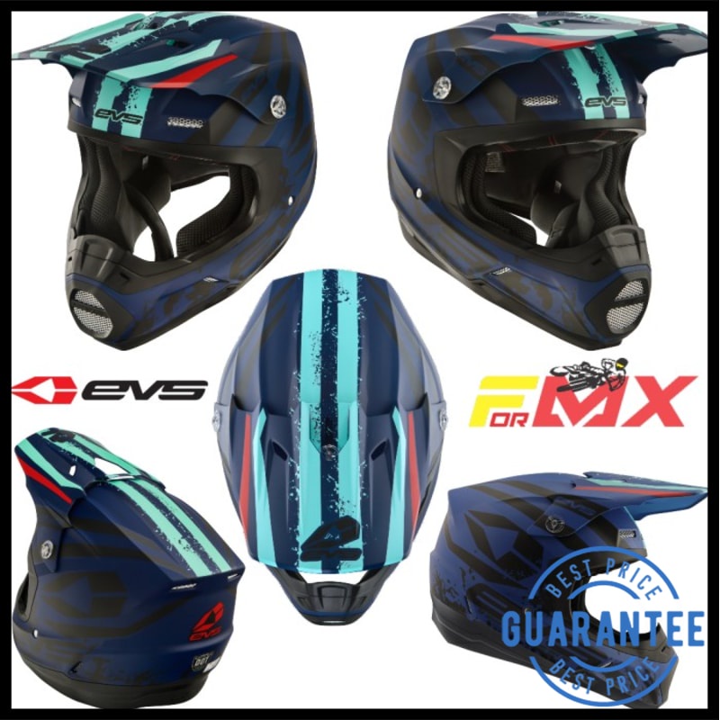 Jual HELM EVS T5 GRAPPLER HELM MOTOCROSS HELM TRAIL MATTE DARK BLUE M ...