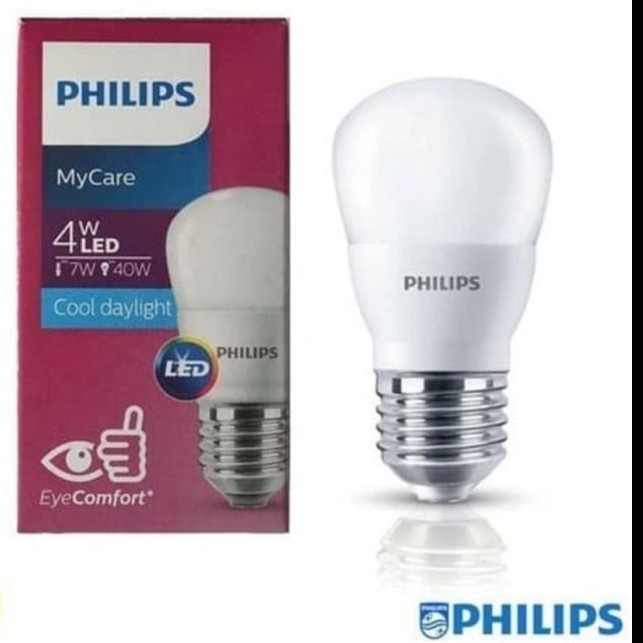 Jual Lampu Led Philips 4w Kecil Bulb My Care Putih 4 Watt Garansi ...