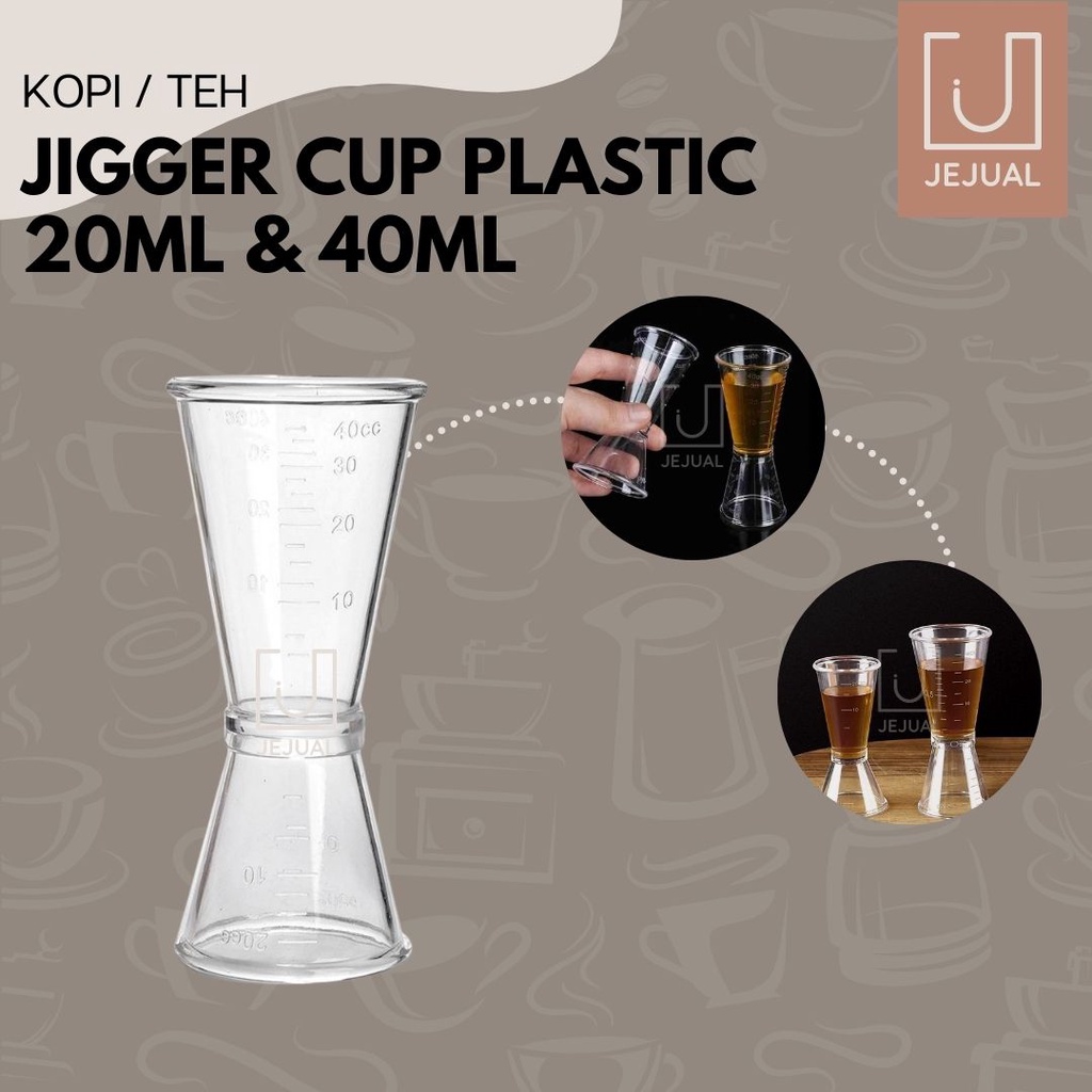 Jual JIGGER Measure 20/40 ml Measuring Cup PLASTIK/GELAS TAKAR/Penakar ...