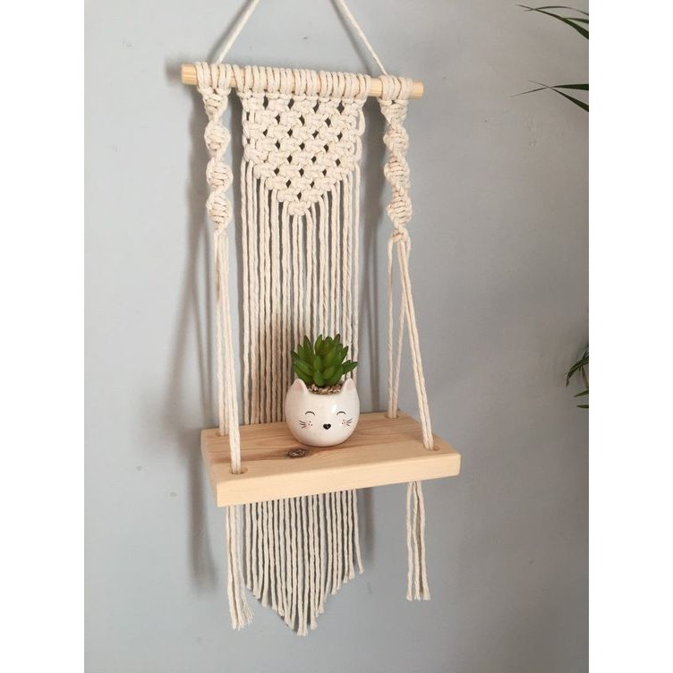 Jual macrame shelf hanging/ macrame rak/ rak dinding 701D | Shopee ...