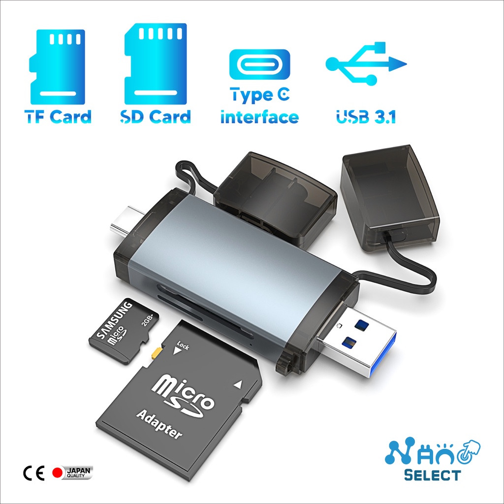 Jual Nano Care Card Reader 10Gbps Otg 2In1 2 Slot Cro Sd/Tf/Sd Usb 3.1 ...
