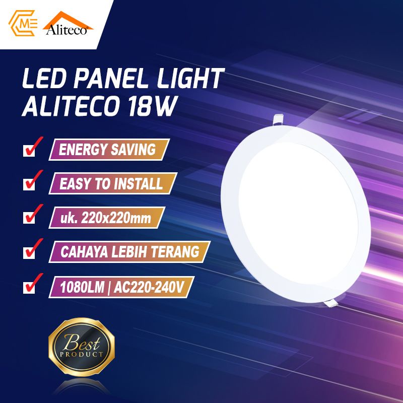 Jual Lampu Downlight Panel Light LED Bulat IB 18W 220V AT-5118 | Shopee ...