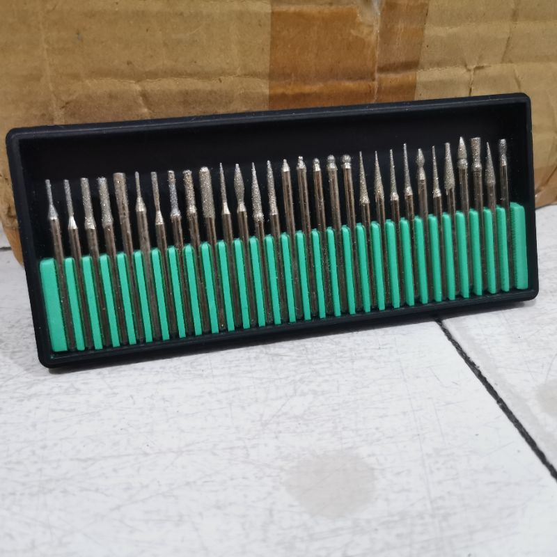 Jual Diamond Mounted Point 30 pcs Mata Bor Tuner Grafir | Shopee Indonesia