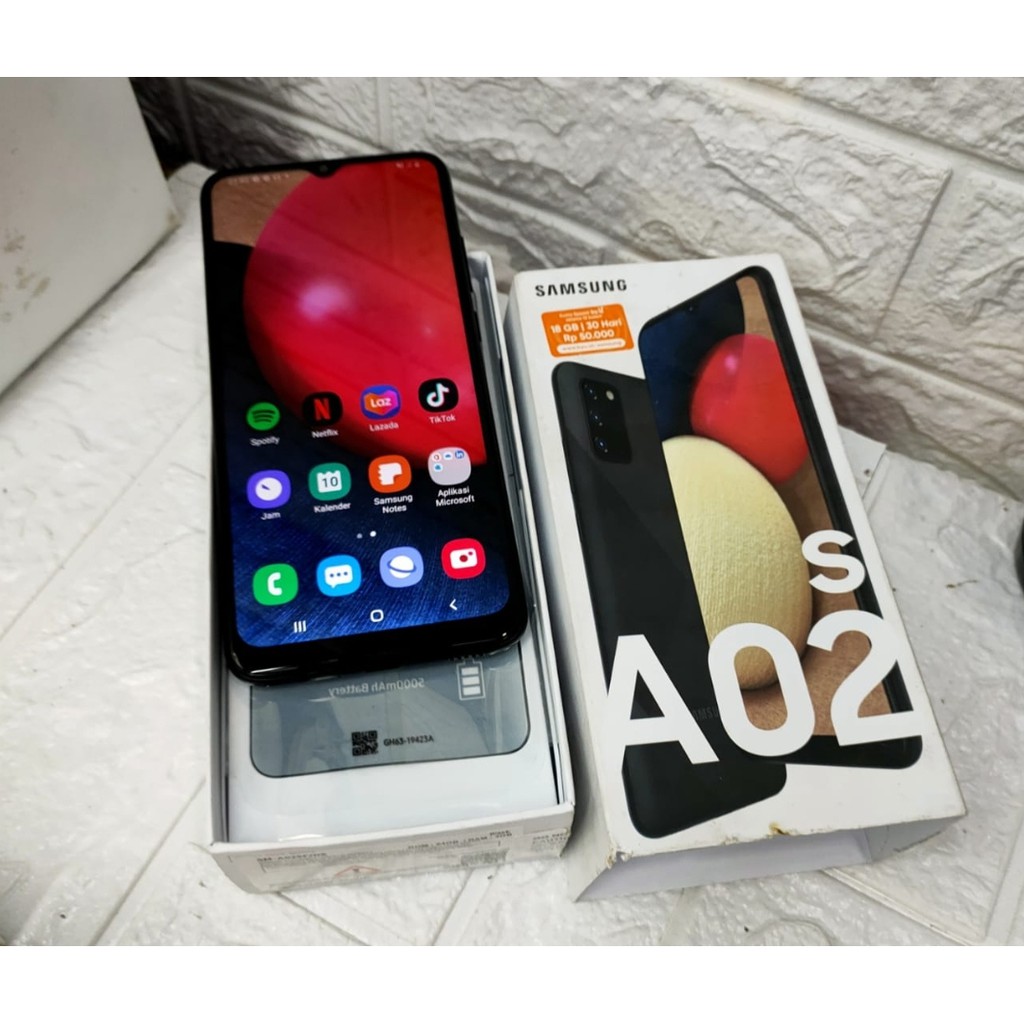 Jual samsung galaxy a02s 4/64 second fullset | Shopee Indonesia