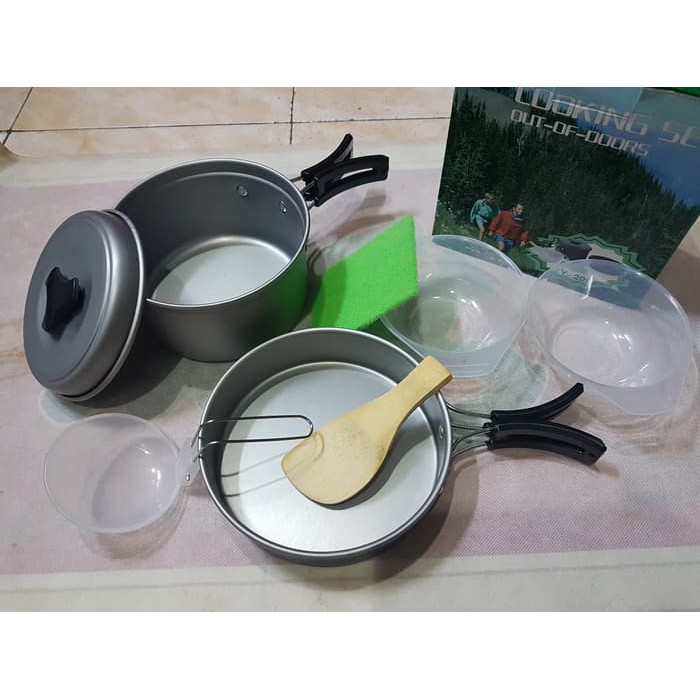 Jual Nesting Cooking Set SY-200 Isi 2 Set/ Alat masak camping Pendaki Gunung Portabel | Shopee ...