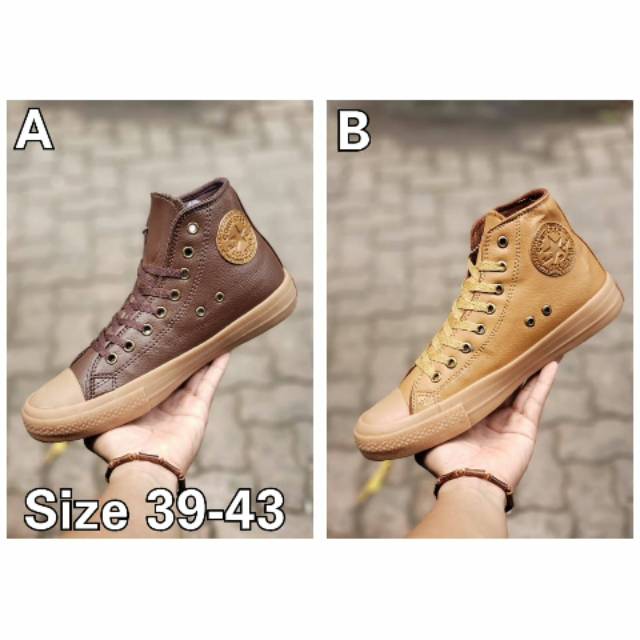 Jual SEPATU CONVERSE KULIT GUM HIGH | Shopee Indonesia