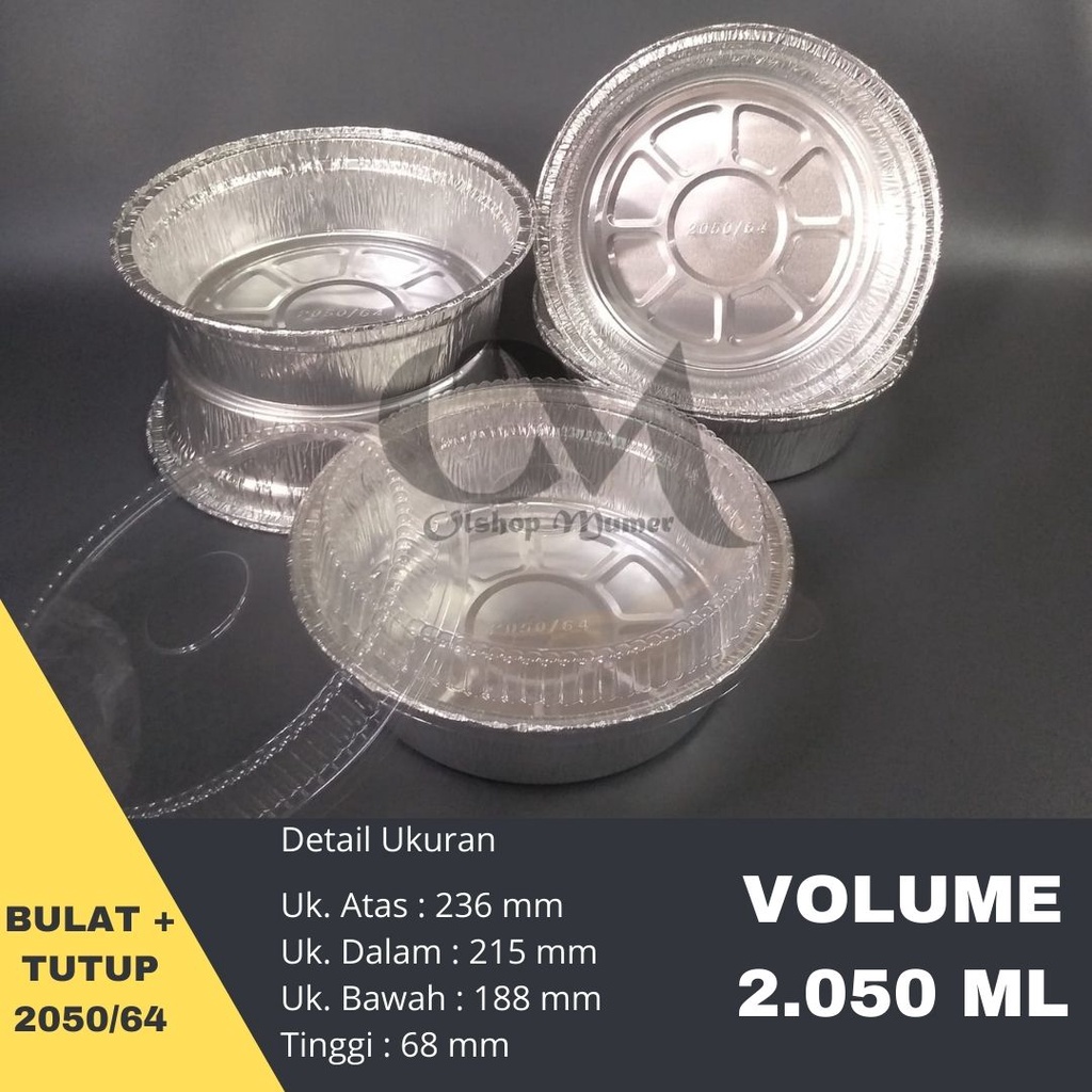 Jual Alumunium Foil 2050/64 + Tutup mika | Wadah Cup Aluminium Foil ...