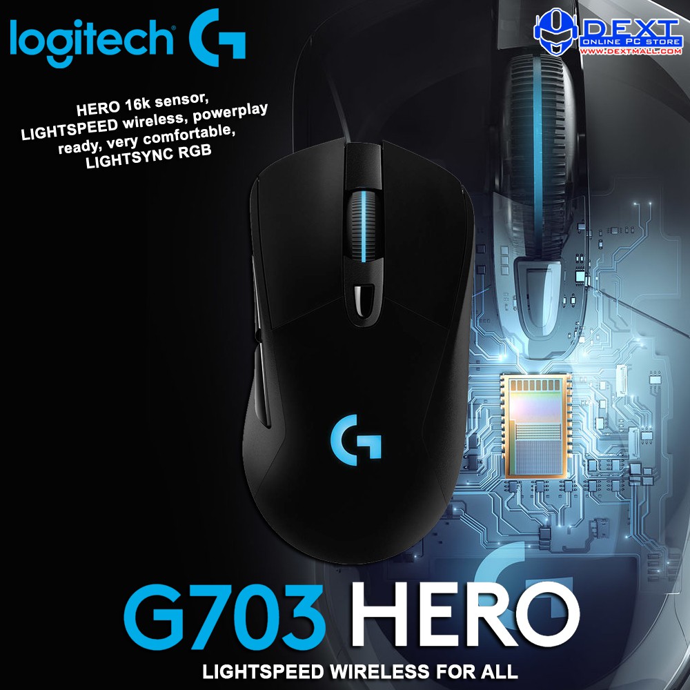 Jual Logitech G703 HERO LIGHTSPEED Wireless Gaming Mouse | Shopee Indonesia