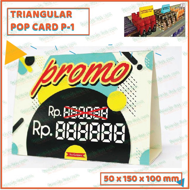 Jual TRIANGULAR POP CARD PROMO P-1 KERTAS PROMO 1 PACK ISI 10PCS ...
