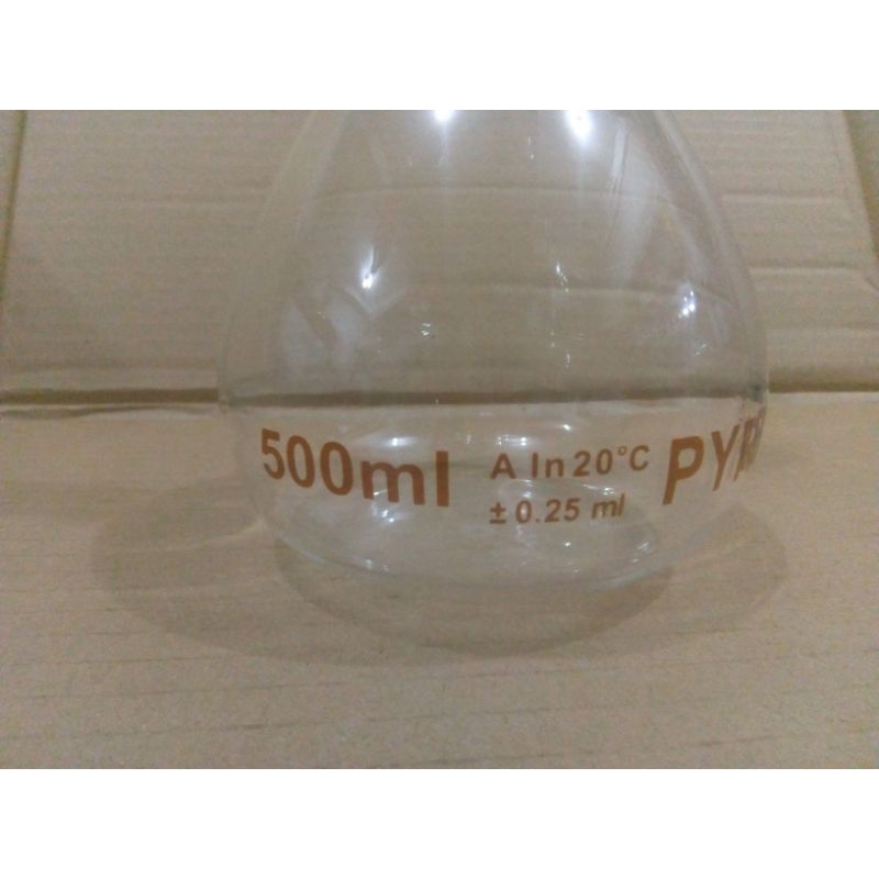 Jual labu ukur, volumetric flask 500 ml pyrex grade A | Shopee Indonesia