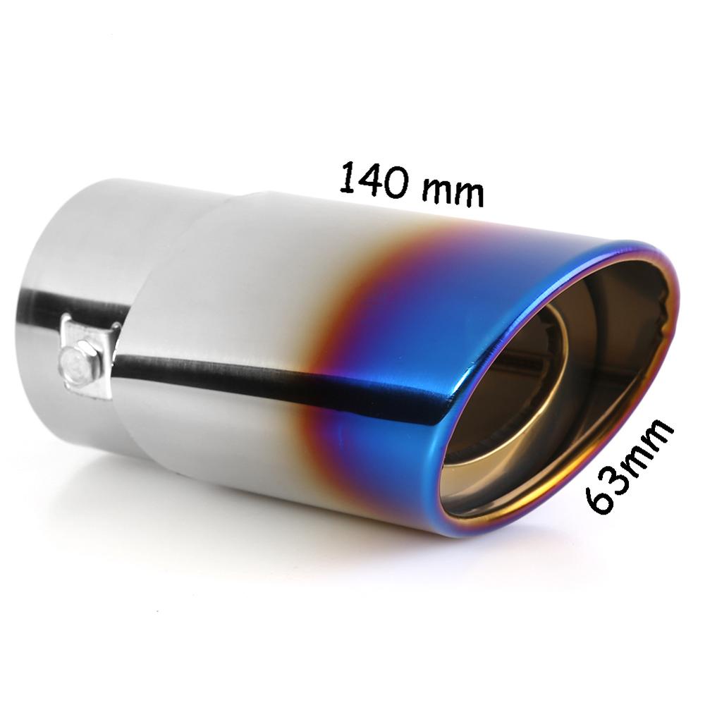 Jual js Universal Straight Car Exhaust Muffler Tip Round Stainless ...