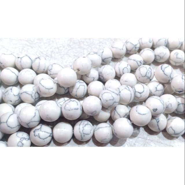 Jual Beads bulatan batu alam pirus putih uk 10 mm | Shopee Indonesia