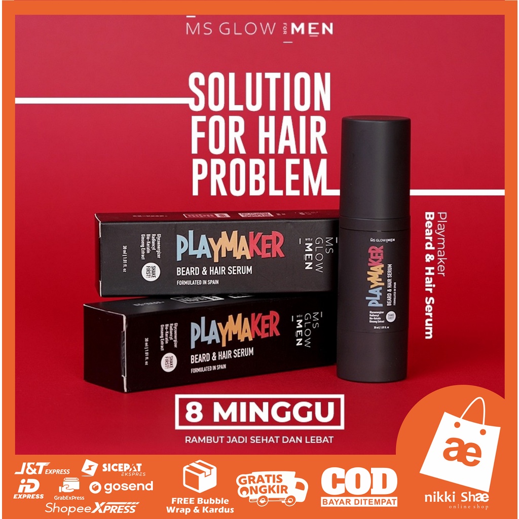 Jual MS Glow Men Original Beard & Hair Serum Vitamin Rambut Pria MS ...