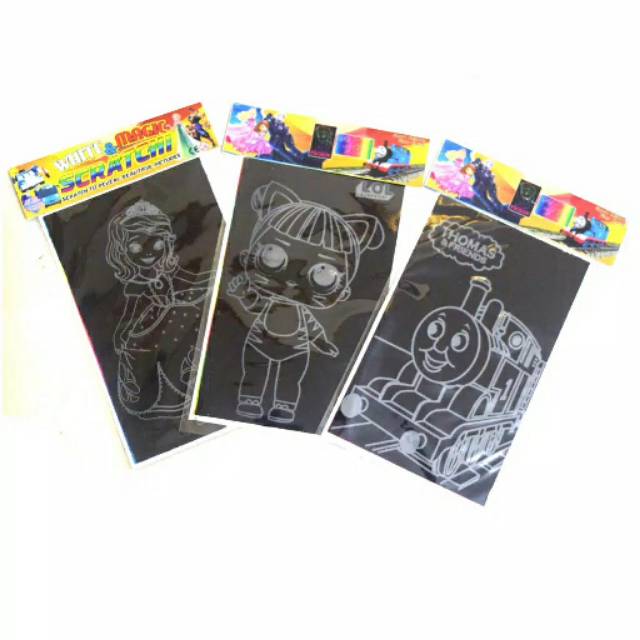 Jual Mainan anak melukis stik gosokan white and magic scratch lidi ...