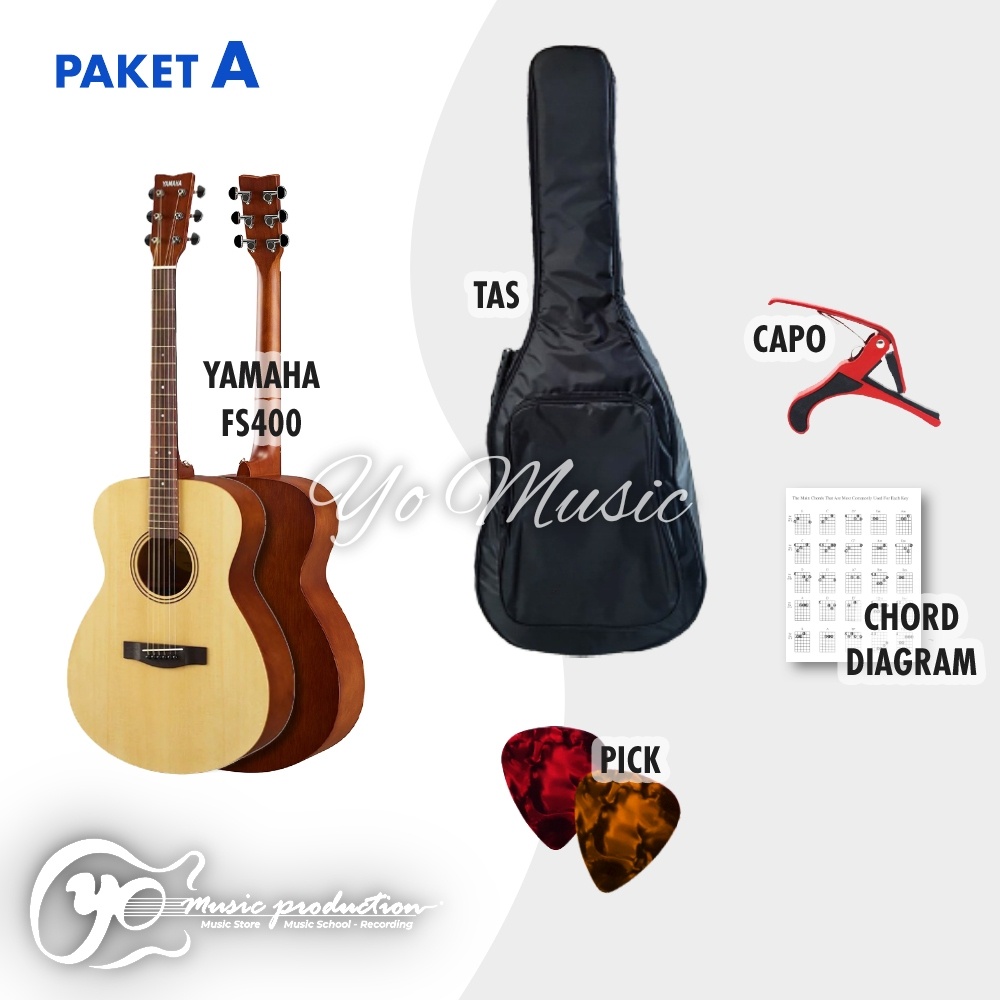 Jual Gitar Yamaha FS400/FS 400 Akustik/Elektrik Fishman + Free Tas Original | Shopee Indonesia