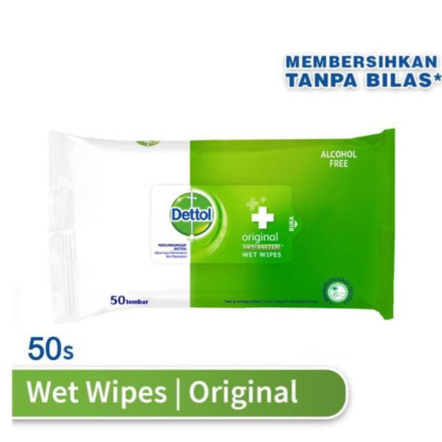 Jual Dettol Wet Wipes - Tisue Basah Original 50 Lembar - Exp: Desember ...