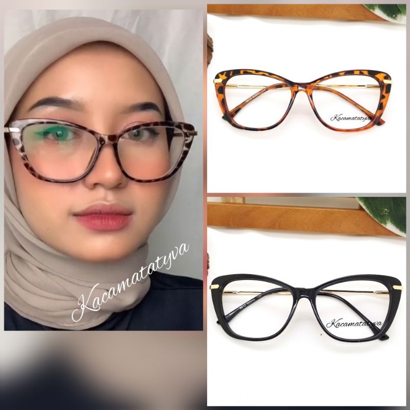 Jual Frame 9012 Kacamata Wanita Cat Eye FREE LENSA minusl | Shopee ...