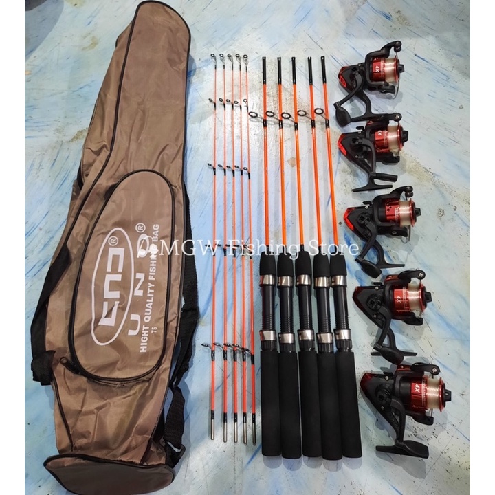 Jual Set Joran Pancing Udang 5 Set 100 120 ( Bonus Tas ) | Shopee Indonesia