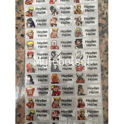 Jual Stiker Label Nama Name Sticker Naruto Uzumaki Anime Waterproof ...