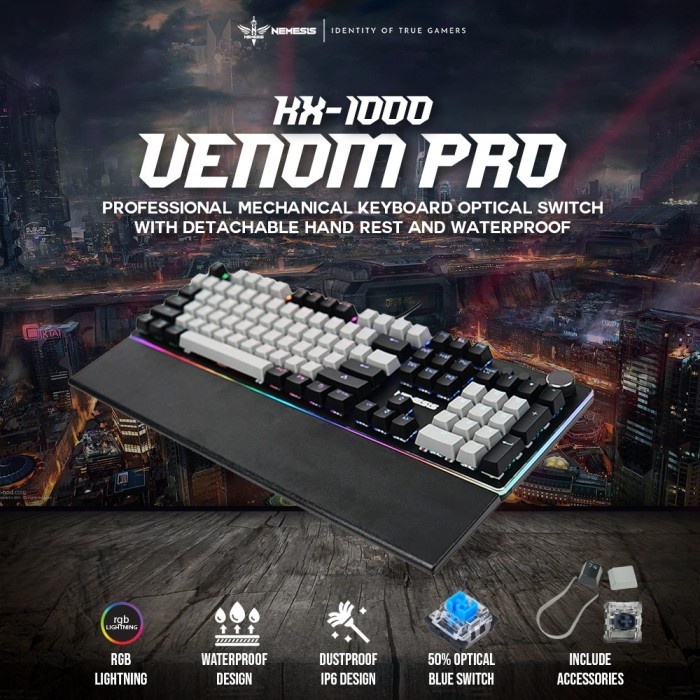 Jual NYK KX-1000 Venom Pro Mechanical RGB Gaming Keyboard KX1000 Full ...