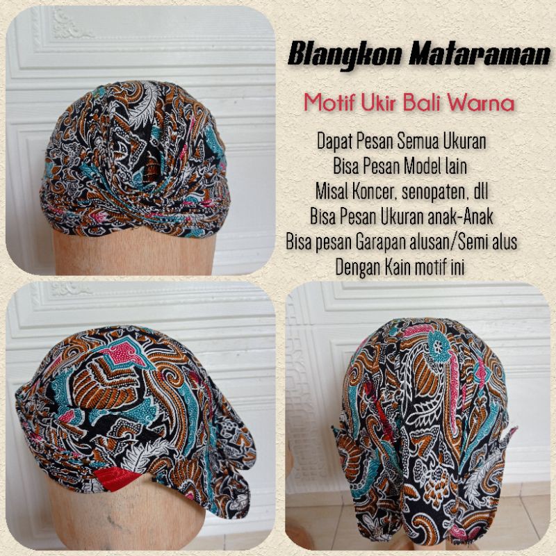 Jual BLANGKON BATIK MOTIF UKIR BALI WARNA | Shopee Indonesia