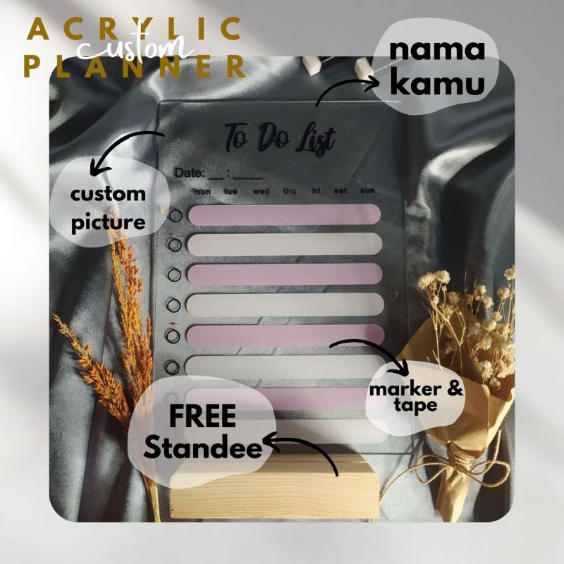 Jual PAKET Akrilik Planner To Do List | Free Spidol dan Standee ...