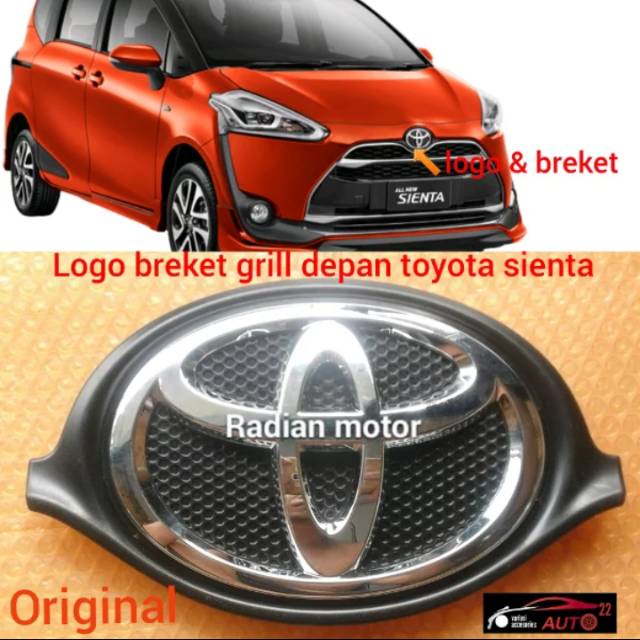 Jual Original lambang emblem logo breket grill depan toyota sienta ...