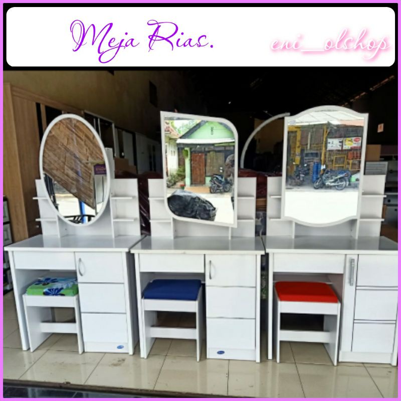 Jual Meja Rias + Kursi, Kaca Dandan, Kayu Palembang | Shopee Indonesia