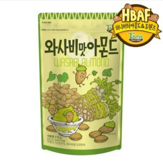 Jual Wasabi Almond Korea 190gr - Tom's Farm | Shopee Indonesia