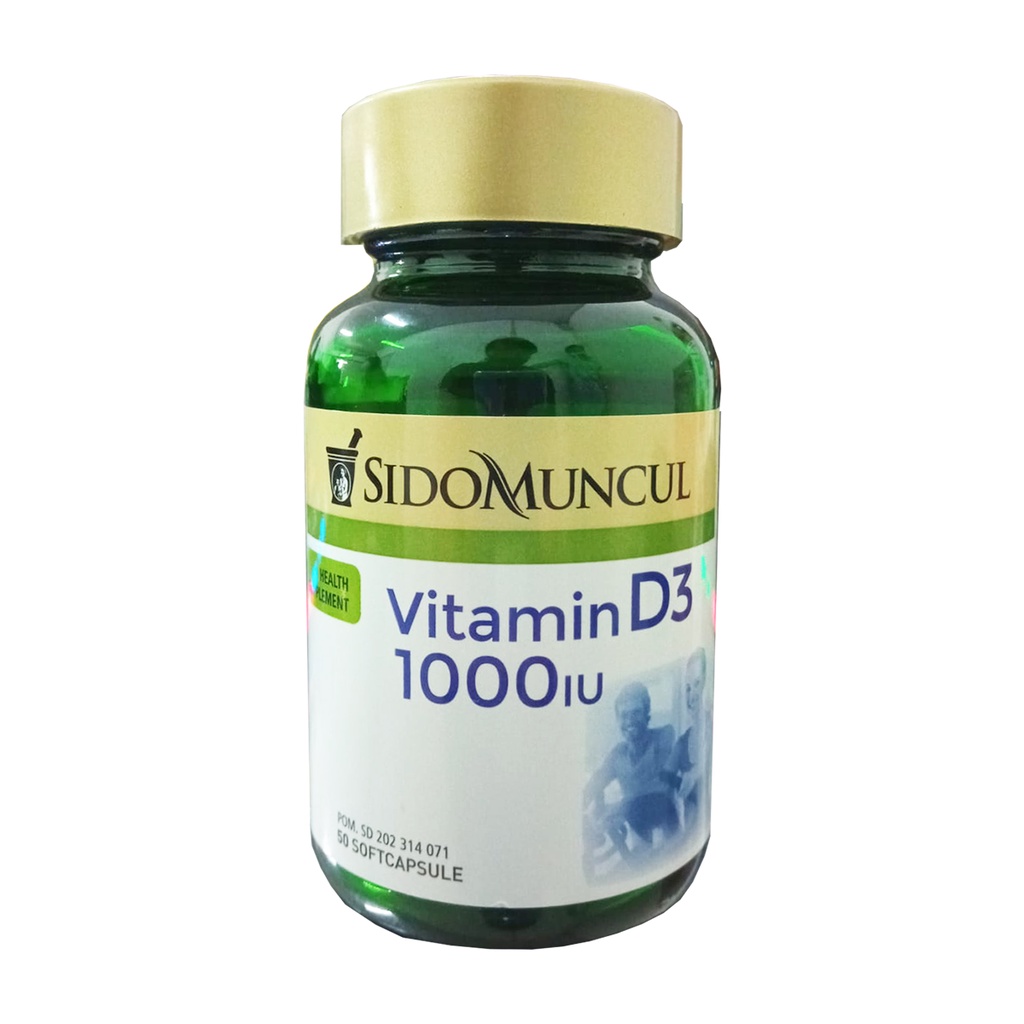 Jual Vitamin D3 1000 IU SIDOMUNCUL ISI 50 SOFT CAPSULE | Shopee Indonesia