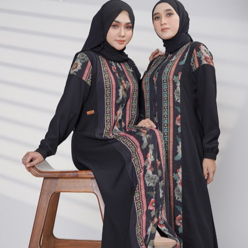 Jual DR205| SHOPIA ABAYA by Nadheera Luxury [ NEW - ND Black Pattern Series ] Gamis Nadheera ...