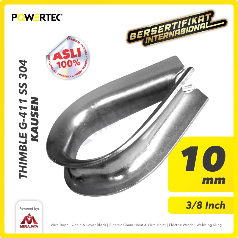 Jual POWERTEC Thimble Wire Rope Kausen Sling Stainless Steel 10mm - 3/8 ...
