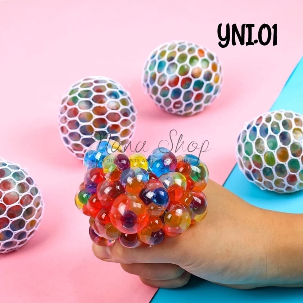 Jual [NN] SQUISH BALL SQUISHY MESH BALL MAINAN ANTI STRESS BOLA ANGGUR ...