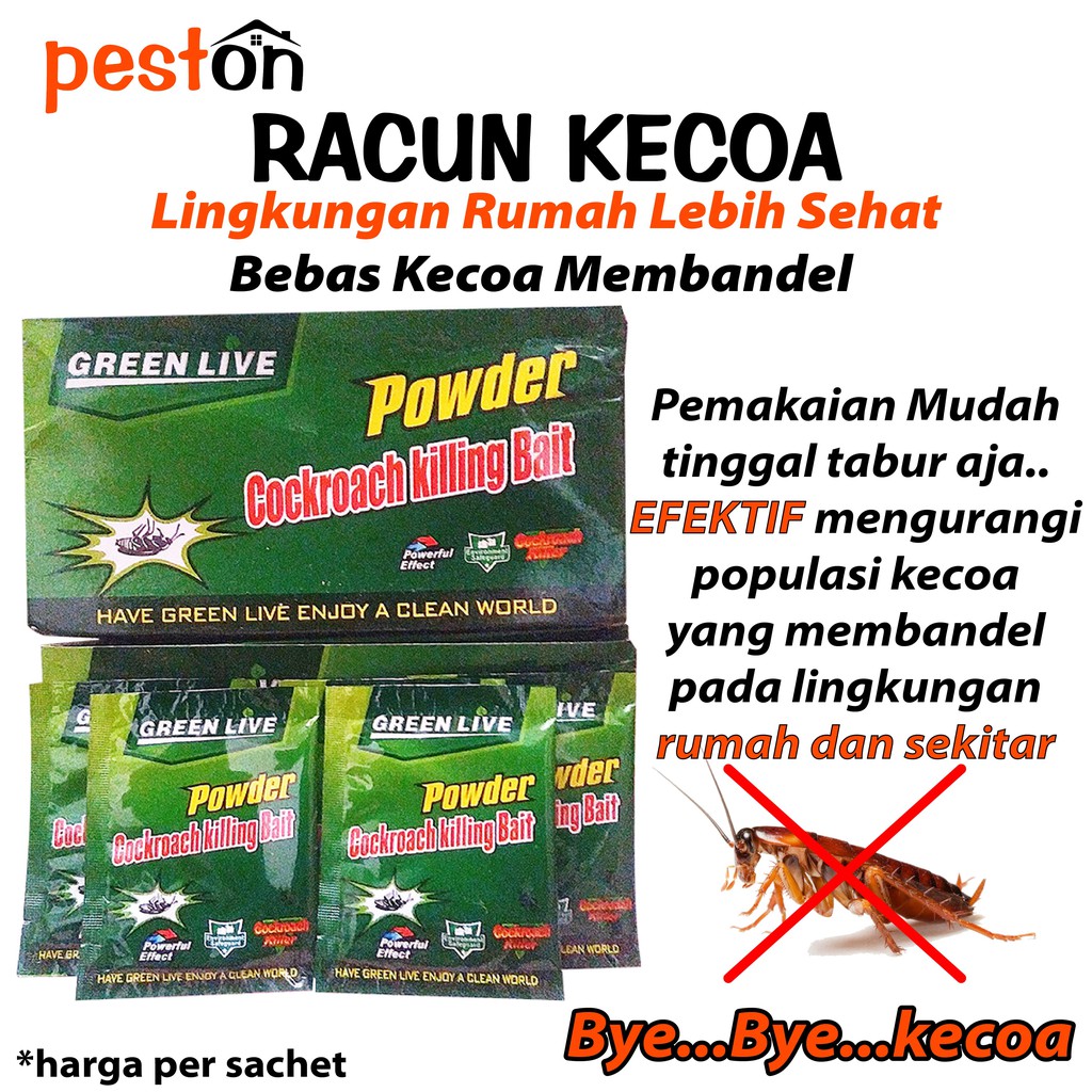 Jual Racun Kecoa Bubuk Anti Kecoak Cockroach Killing Bait Powder Serbuk ...
