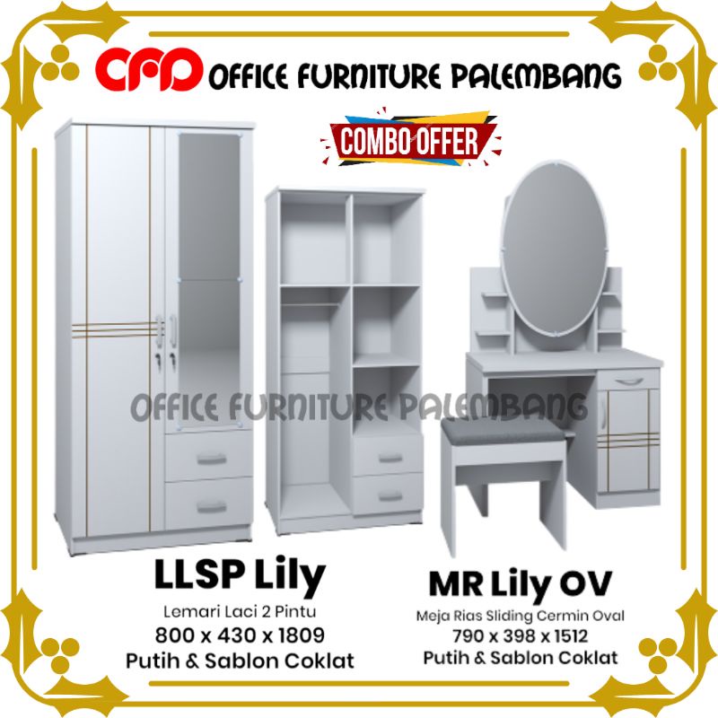 Jual paket lemari pakaian 2 pintu + meja rias sliding olympic gstar ...