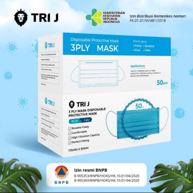 Jual TRI J Mask (Masker Medis 3PLY) | Shopee Indonesia