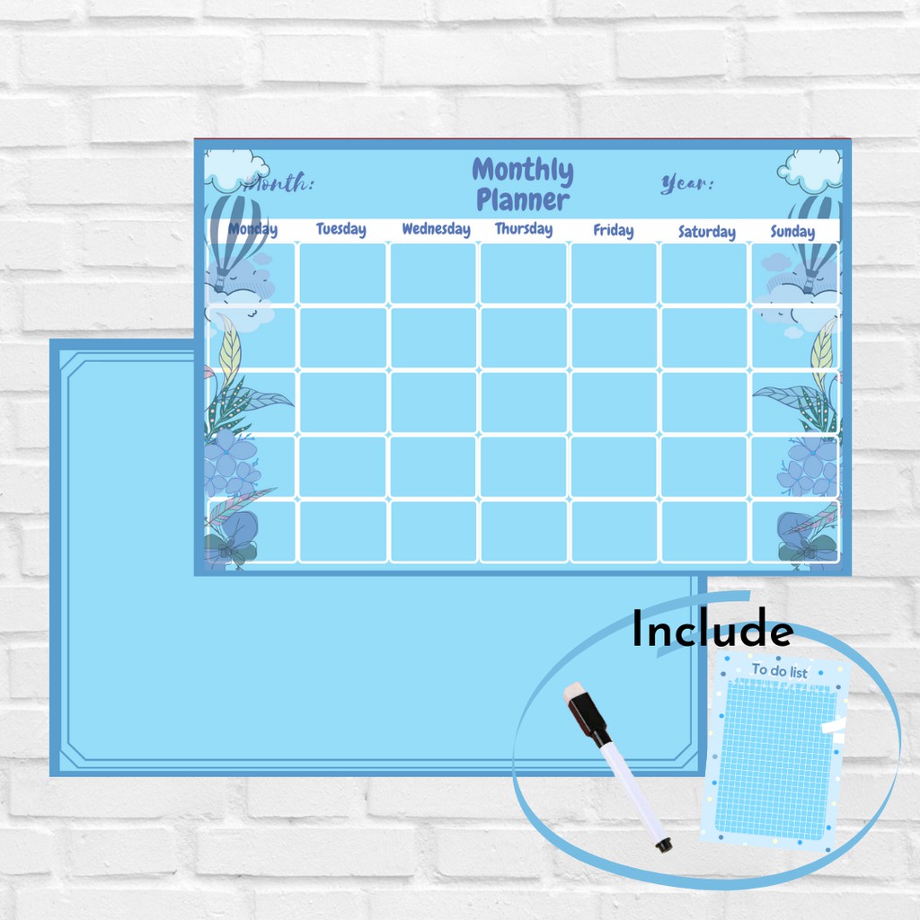 Jual Wall planner / board planner / papan agenda bulanan 2 sisi ...