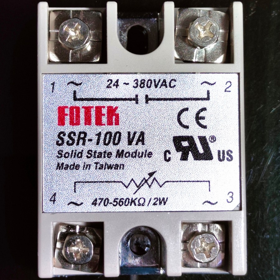Jual SSR Solid State relay Fotek SSR-100VA 100A VR Resistansi to AC 24 ...