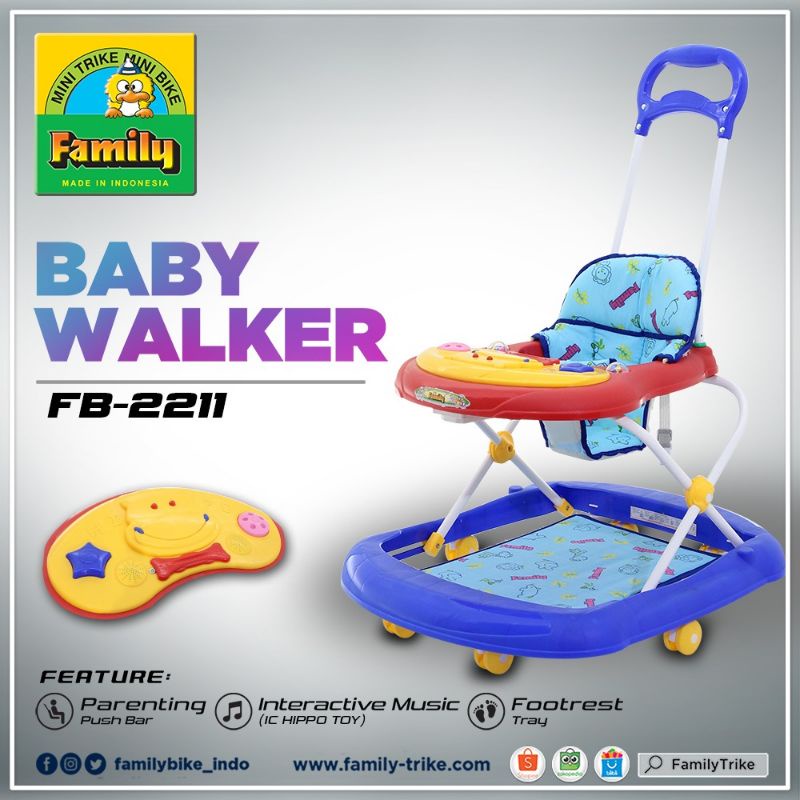 Jual Baby walker Family 2211 Roda Belajar Jalan Anak Musik Dorongan ...