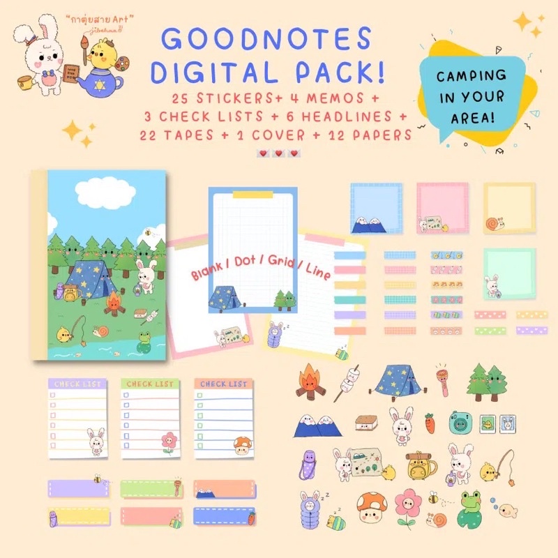 Jual Camping in Your Area Digital Notebook BuJo Journal Note taking ...