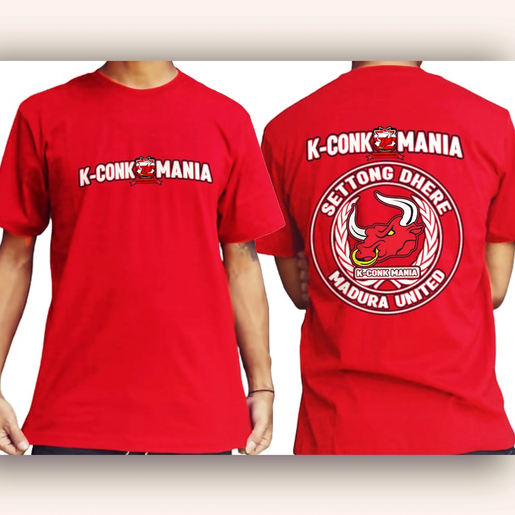Jual Baju Kaos Distro Madura United Kaconk Mania Merah | Shopee Indonesia