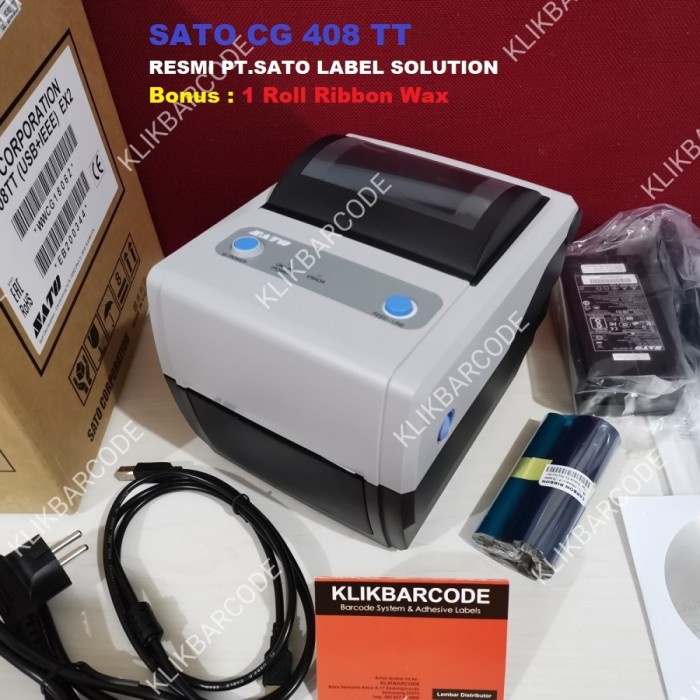Jual BARCODE PRINTER SATO CG-408TT / CG 408 - NEW BARCODE SATO CG408 TT ...
