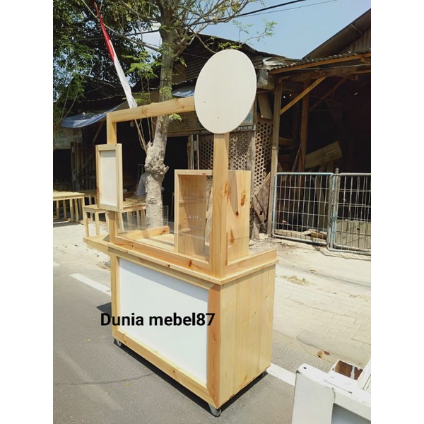 Jual Booth kayu jati Belanda murah gerobak jualan | Shopee Indonesia