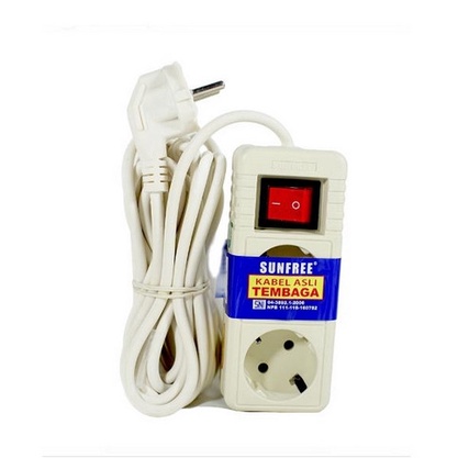 Jual STOP KONTAK KABEL SWIT 2 LB 5M COLOKAN KABEL 2lubang Sunfree ...