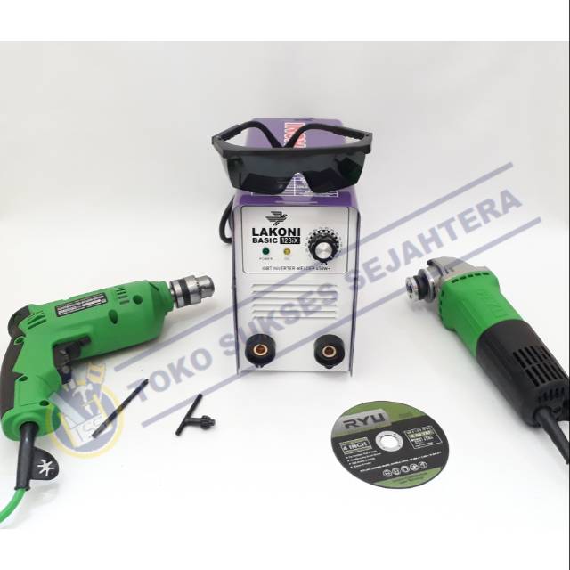 Jual PAKET HEMAT Mesin Las LAKONI BASIC 120a 450watt plus Mesin Gerinda ...