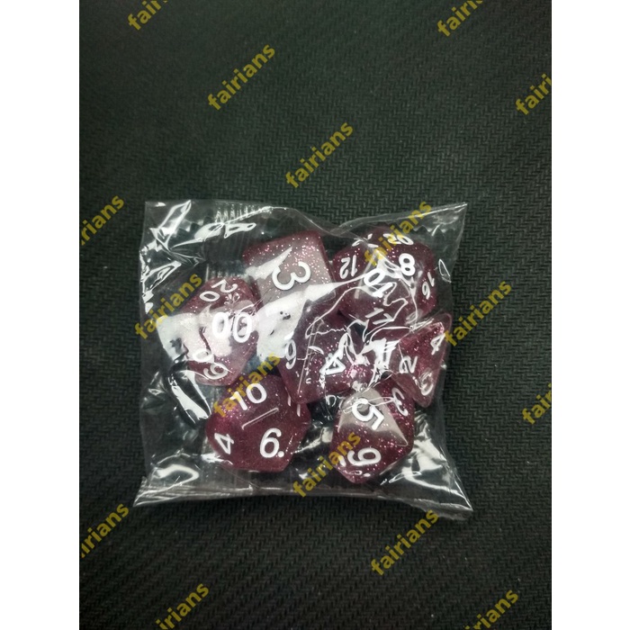 Jual Dadu/Dice DND Polyhedral set isi 7 (Starry Purple) | Shopee Indonesia
