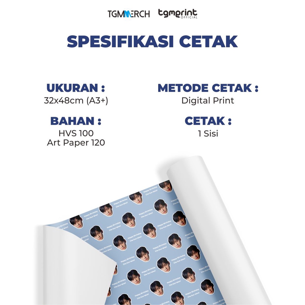 Jual TGM MERCH - Cetak CUstom Kertas Kado | Foto Sendiri | Shopee Indonesia
